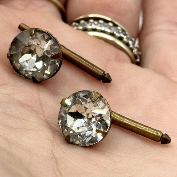 Estate | Jewelry | Estate Vintage French Glass Prong Set Cuff Links ...